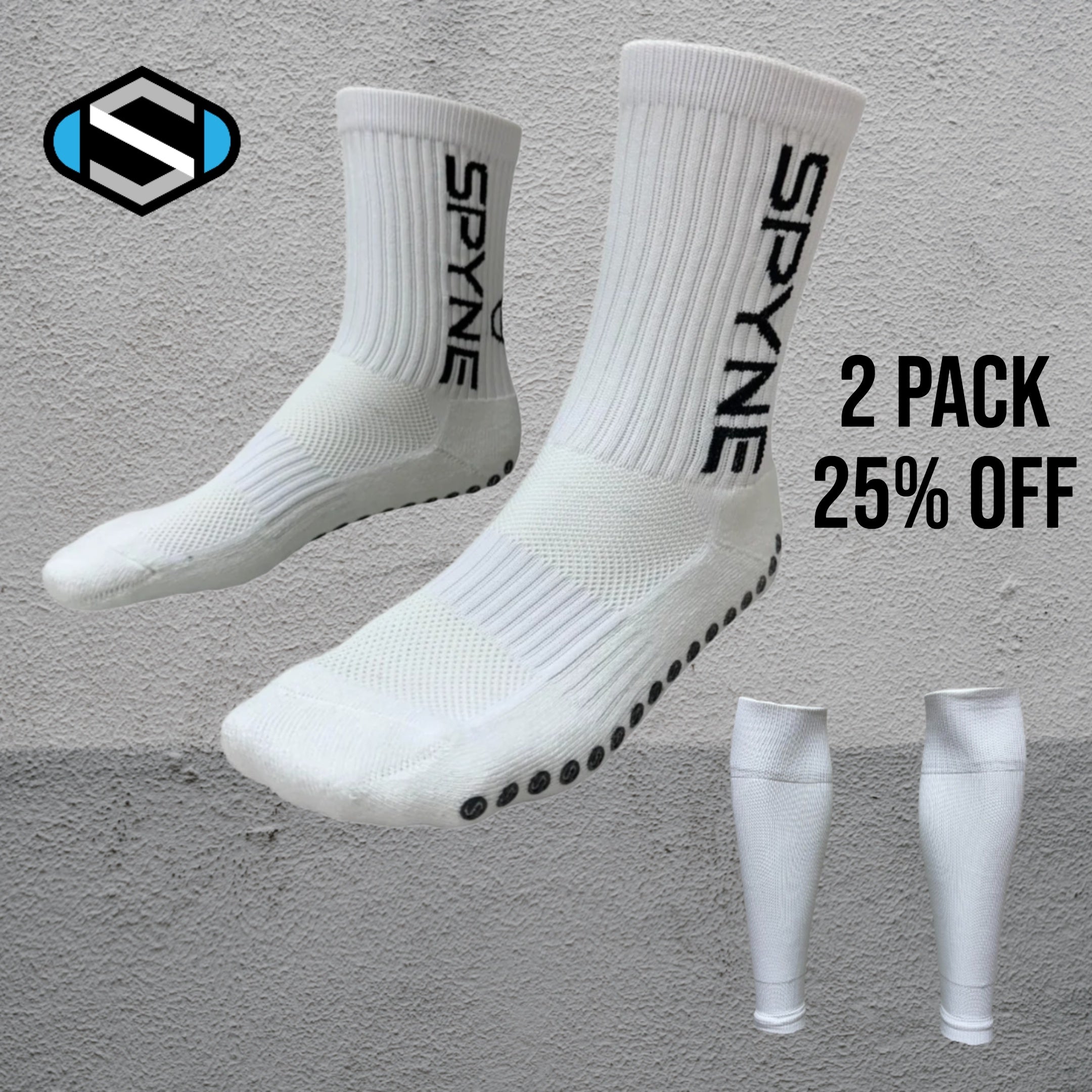 SPYNE Grip Sock/ Footless Sock Bundle- 2 Pack – Soccer Locker